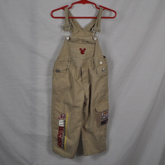 Disney | Bottoms | Vtg Mickey Mouse Racing 2t Overalls | Poshmark